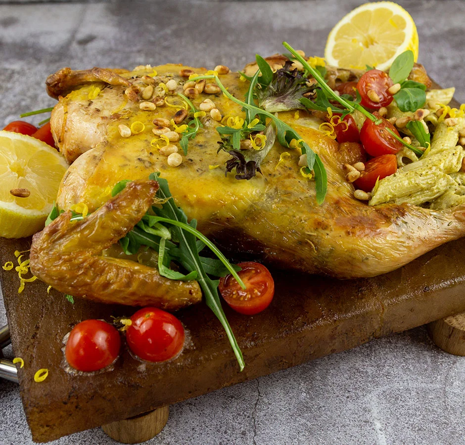 Pollo al Mattone met pesto penne - DeVleesboerderij.nl